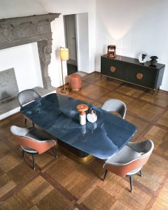 FUTURE digital printed glass top table: contemporary luxuty furniture